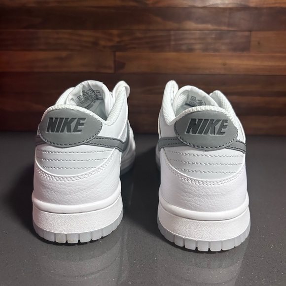 Nike | Shoes | Nike Dunk Low Reflective Swoosh White Gs | Poshmark